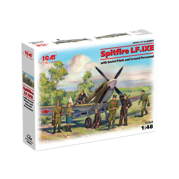 ICM 48802 1/48 Spitfire Lf IXe with Pilots & Ground Personnel – Redipak